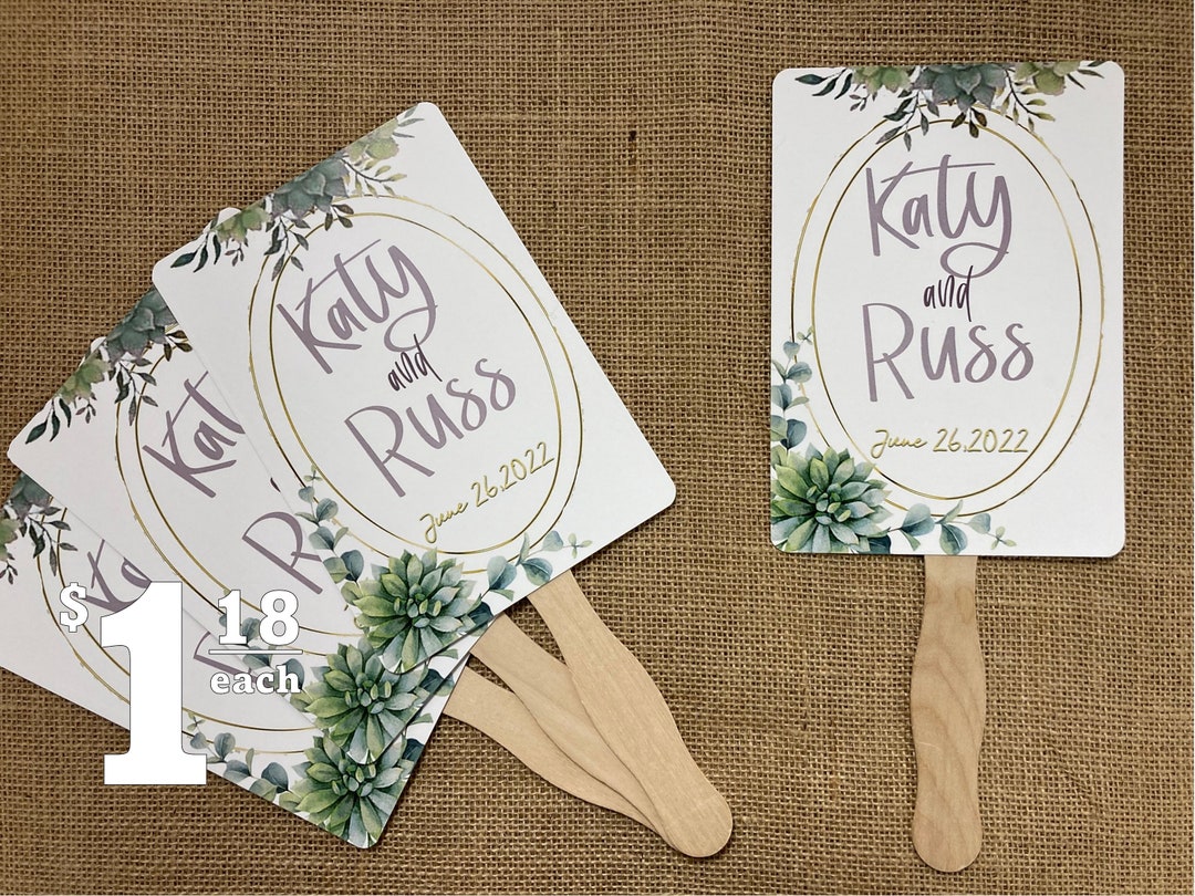Personalized Wedding Hand Fans With Wooden Handles. Use Your Own ...