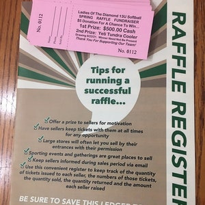 Custom Printed Raffle Tickets for Your Fundraiser! Your Choice of Card ...