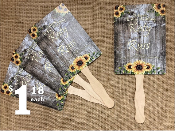 Personalized Wedding Hand Fans With Wooden Handles. Use Your | Etsy