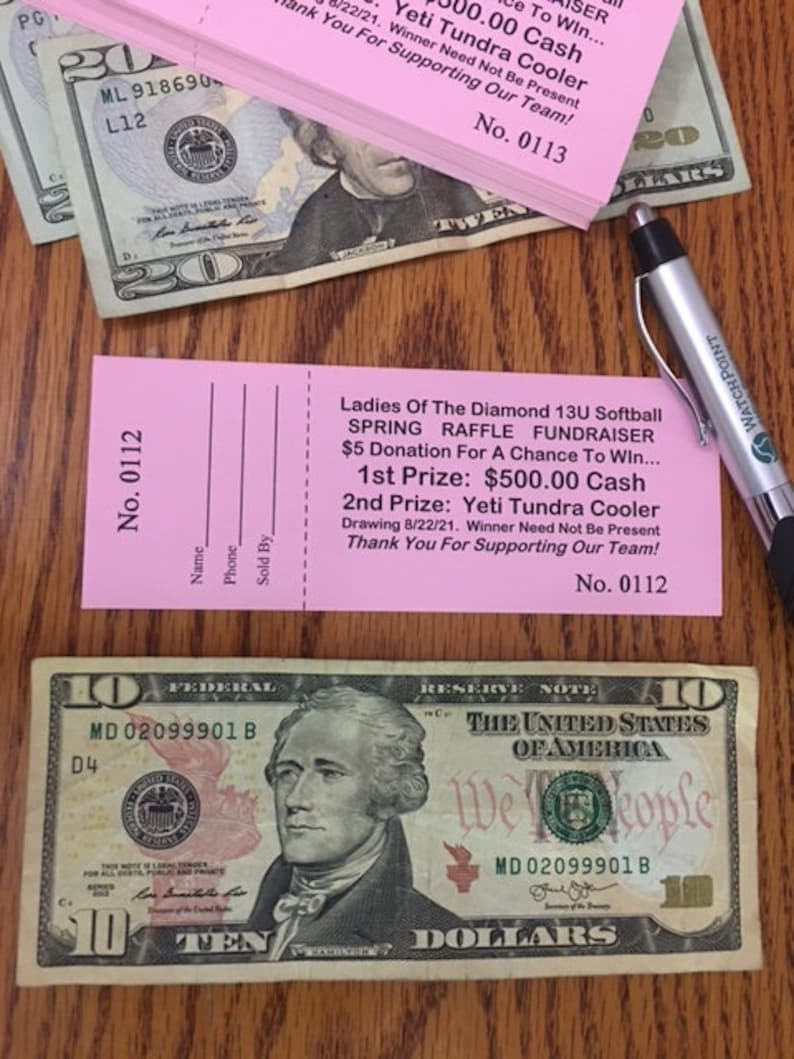 1,000 Custom Printed Raffle Tickets for Your Fundraiser. Card Stock of ...