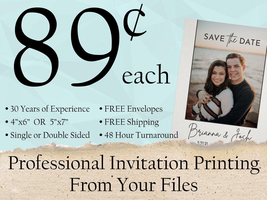 Professional Invitation / Announcement Printing From Your Files ...