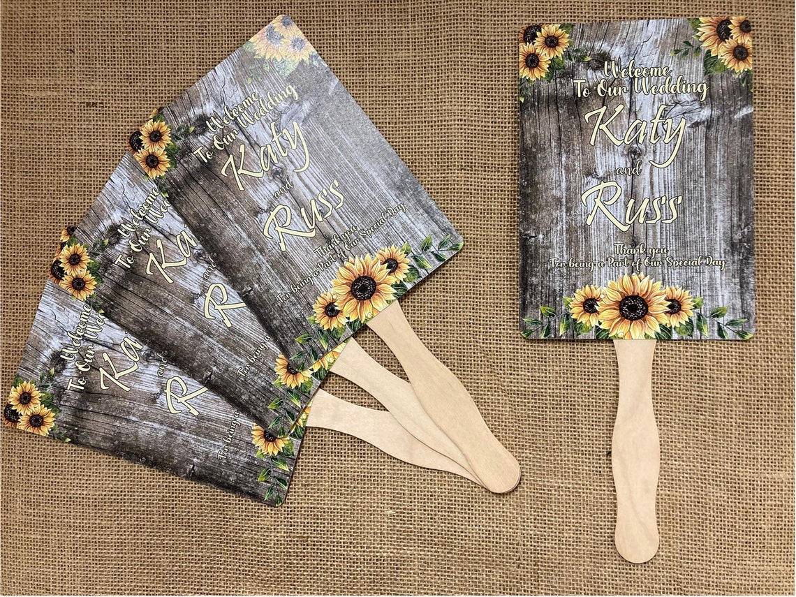 Personalized Wedding Hand Fans With Wooden Handles. Use Your - Etsy