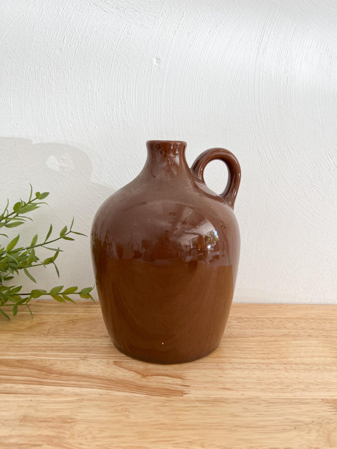 Antique Primitive Brown Stoneware Jug 8.5'' Tall Primitive Jug, Vintage ...