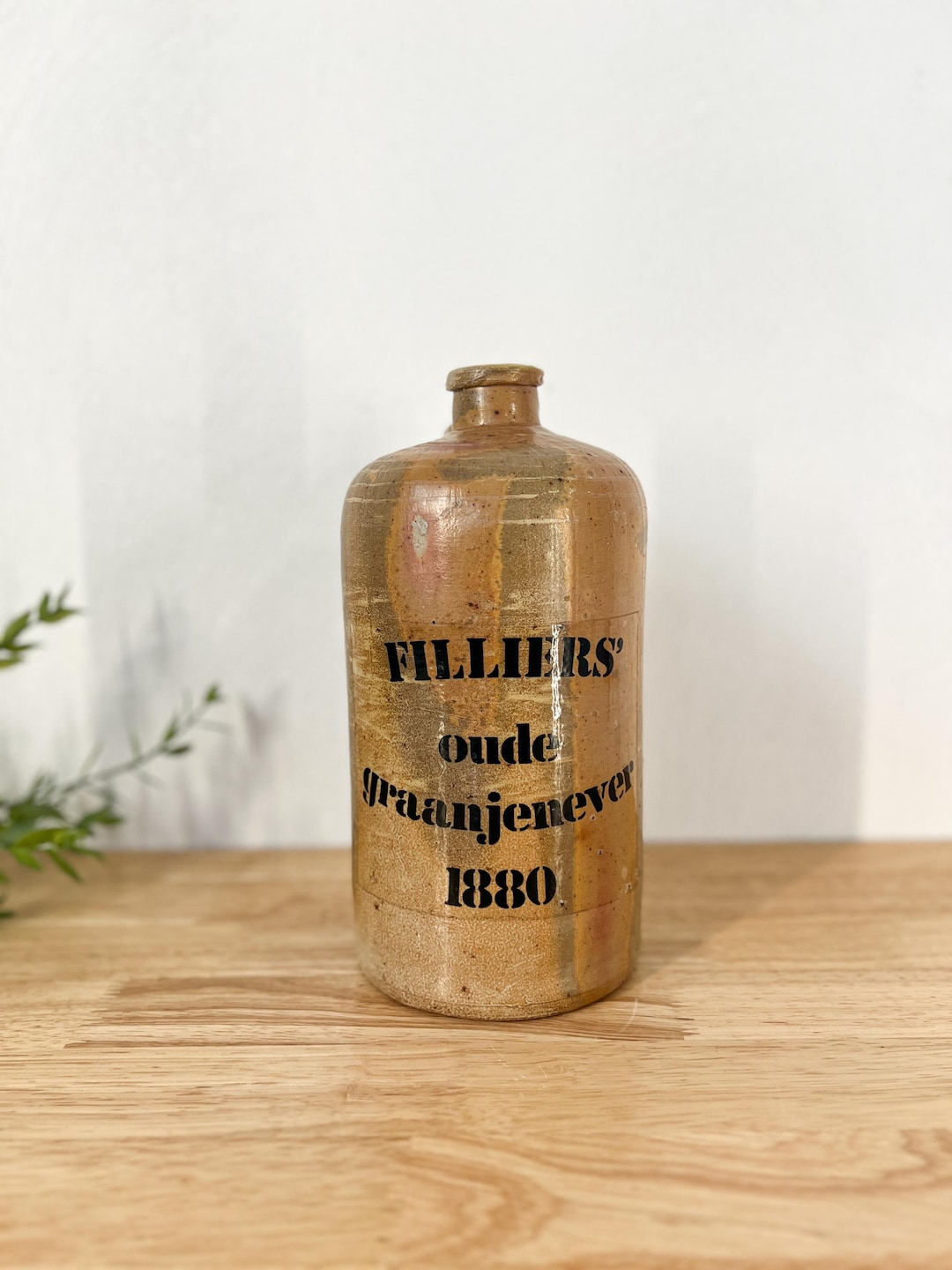 Vintage Filliers 1880 Stoneware Jug | Graanjenever Belgian Jug | Rustic Bar Decor - Etsy