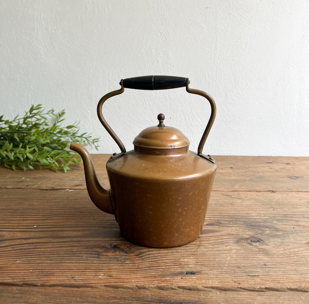 Antique Copper & Brass Kettle With Lid, Portugal Vintage, Modern ...