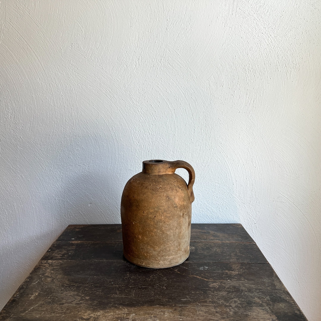 Antique 7'' Tall Rustic Stoneware Jug - Etsy