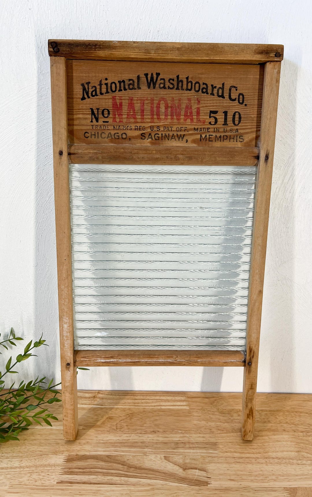 Vintage Glass Washboard | National Washboard Co. No. 510 | Primitive ...