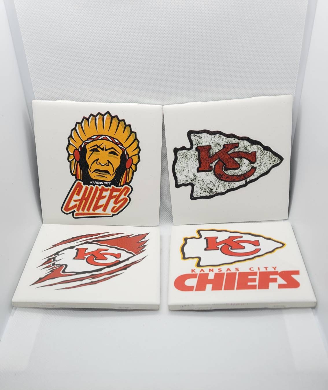 Kansas City Chiefs Ceramic Tile Coasters Set of 4 - Etsy