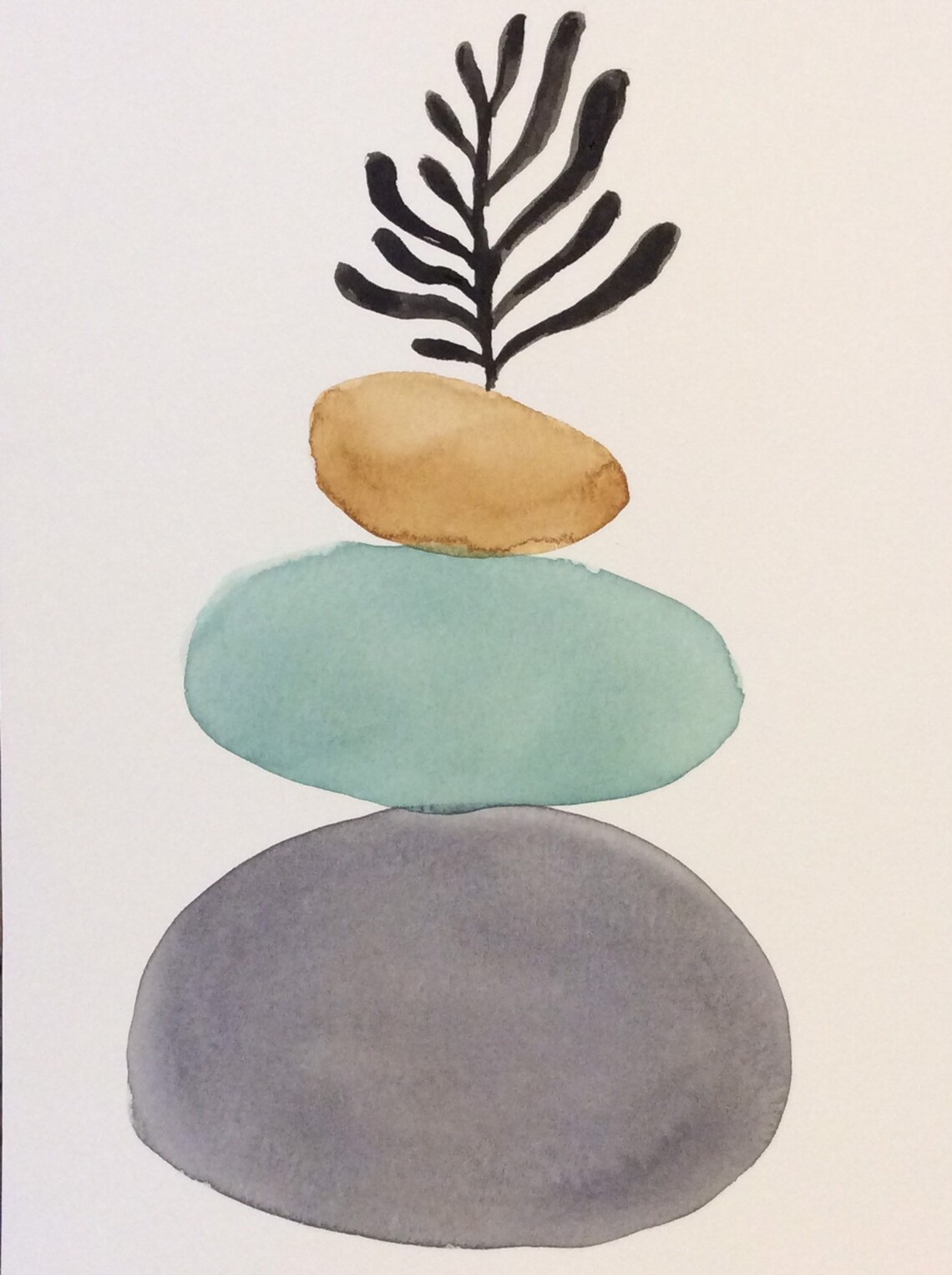 Abstract Zen Original Watercolour Painting Original Painting | Etsy