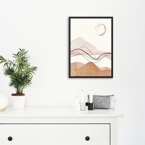 Abstract Landscape Pastel and Neutral Watercolour Print Living - Etsy