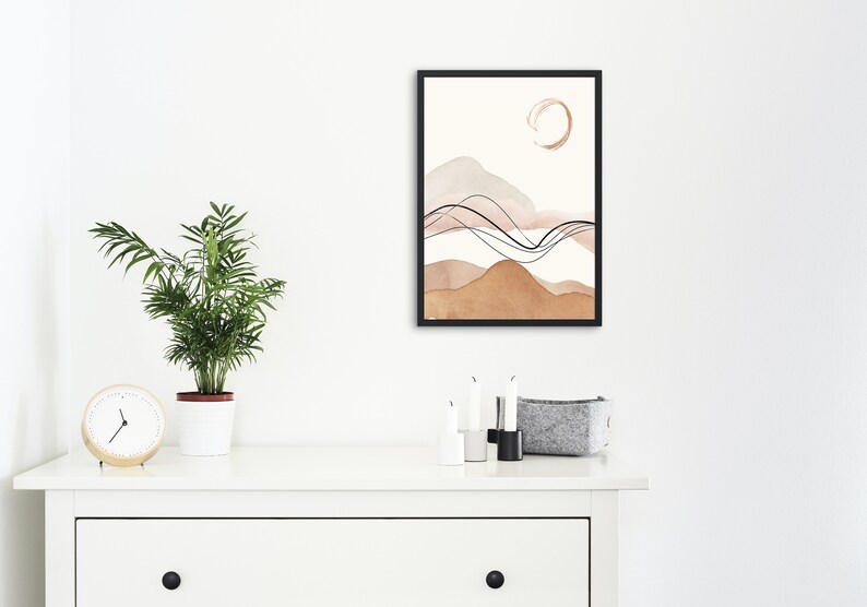 Abstract Landscape Pastel and Neutral Watercolour Print Living - Etsy