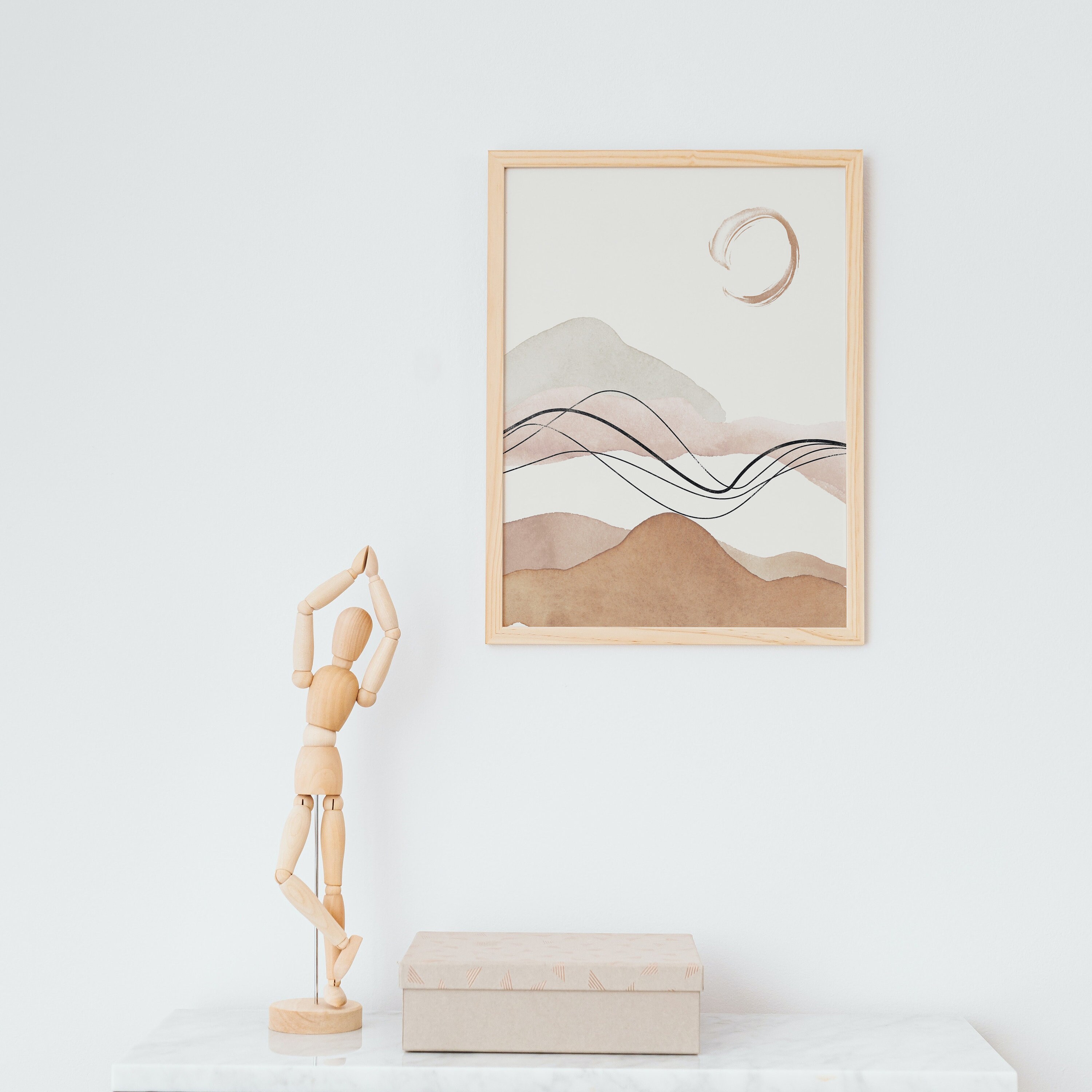 Abstract Landscape Pastel and Neutral Watercolour Print Living - Etsy