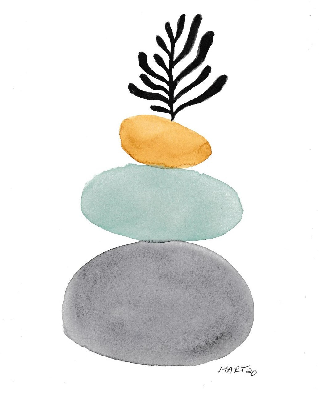 Abstract Zen Original Watercolour Painting Original Painting - Etsy Canada