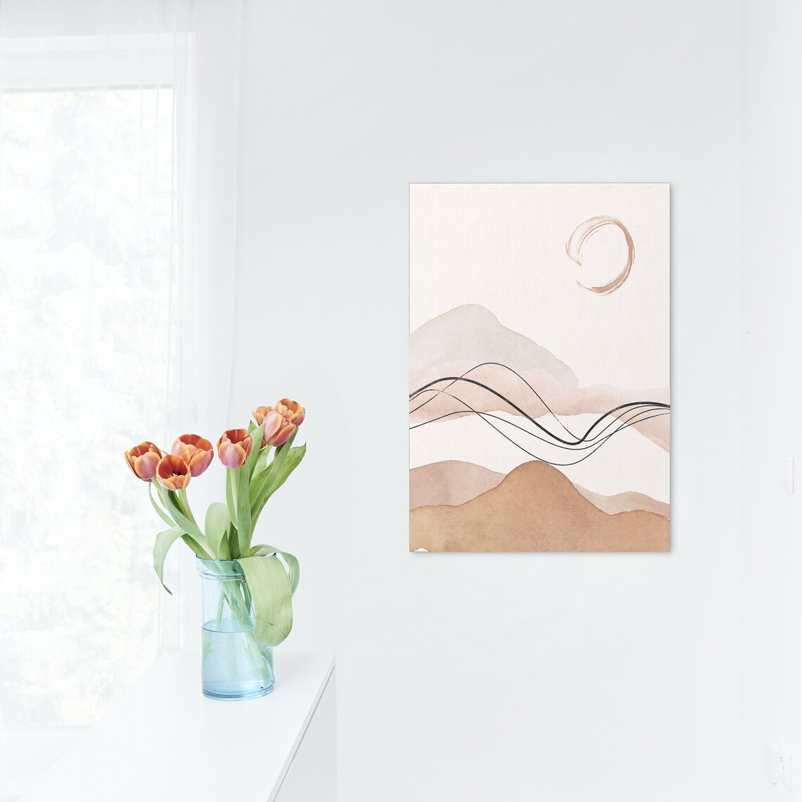 Abstract Landscape Pastel and Neutral Watercolour Print Living - Etsy