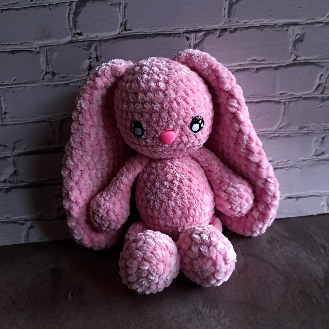Pink Bunny Crochet Plushie - Etsy