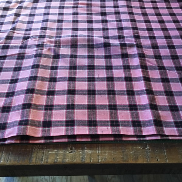 Pink Plaid Fabric - Etsy
