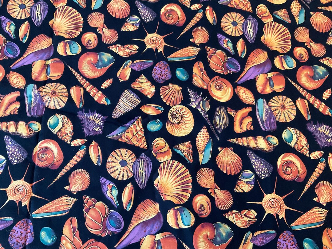 Hoffman Tide Pools Shea Shells Fabric. BTY - Etsy