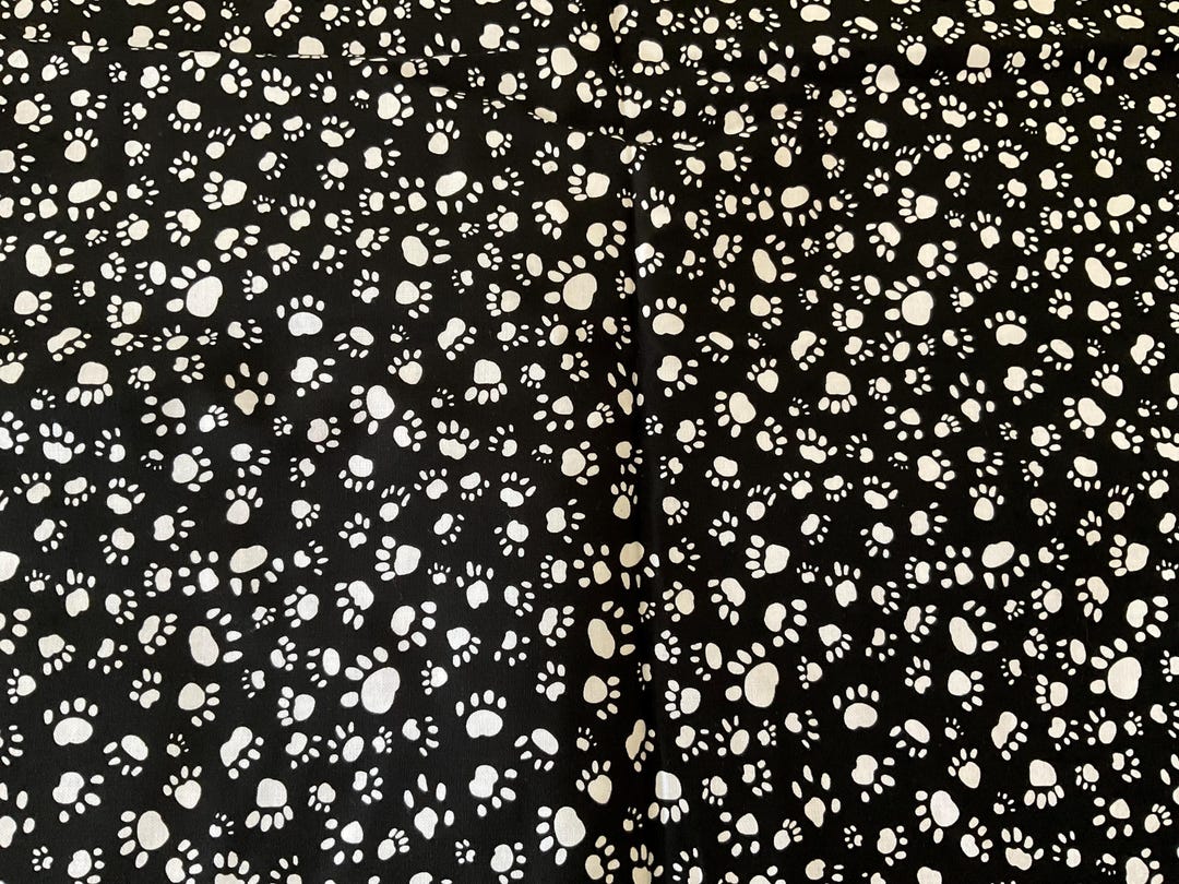 Timeless Treasures Black & White Paw Prints Fabric. BTY - Etsy