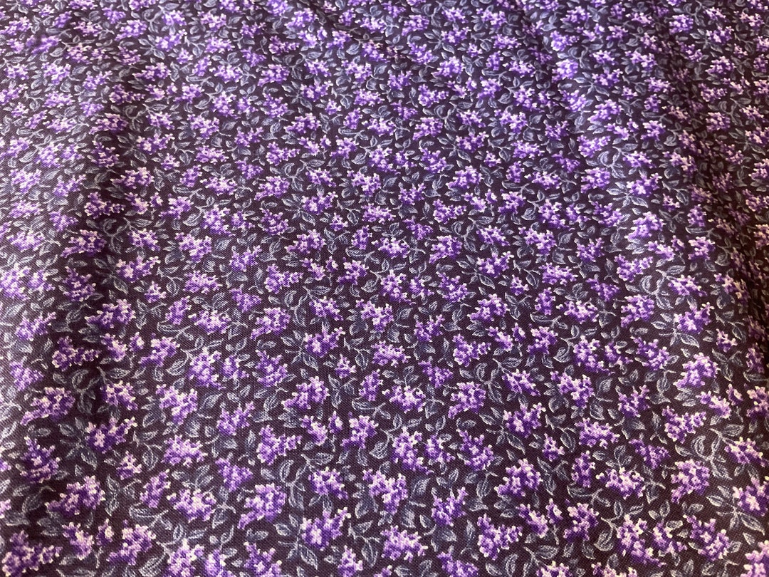 Purple Flowers Fabric by Cranston. BTY - Etsy