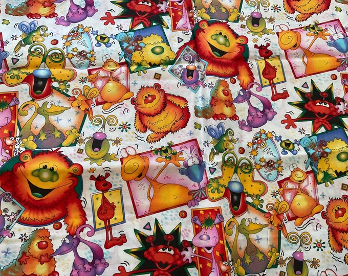 Erlanger Vibrant Colorful Monster Mash Fabric. BTY - Etsy