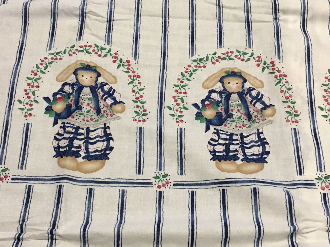 Daisy Kingdom Elsie Bunny Double Border Fabric. BTY - Etsy