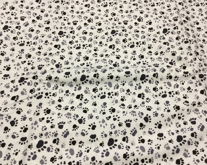 Timeless Treasures Black & Gray Paw Prints Fabric. BTY - Etsy
