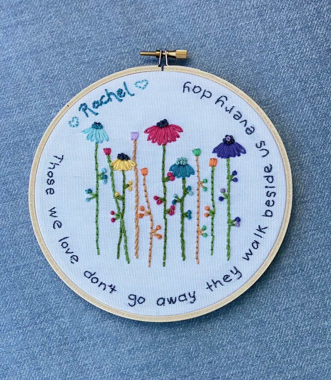Hoop Art Embroidery Sympathy Gift - Etsy