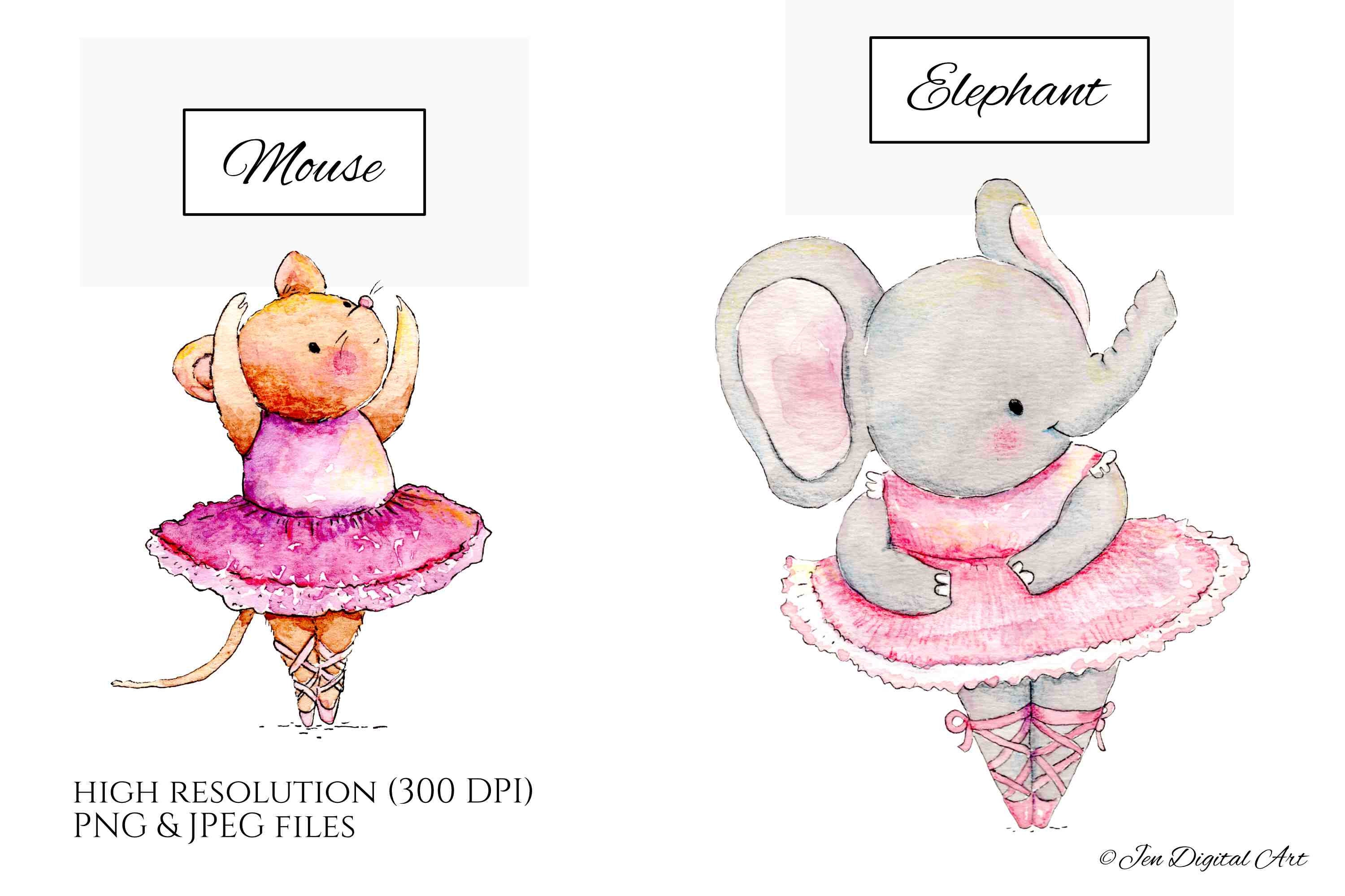 Watercolor Ballet Animals | 8 Illustrations | PNG/JPEG | Ballet Clip ...