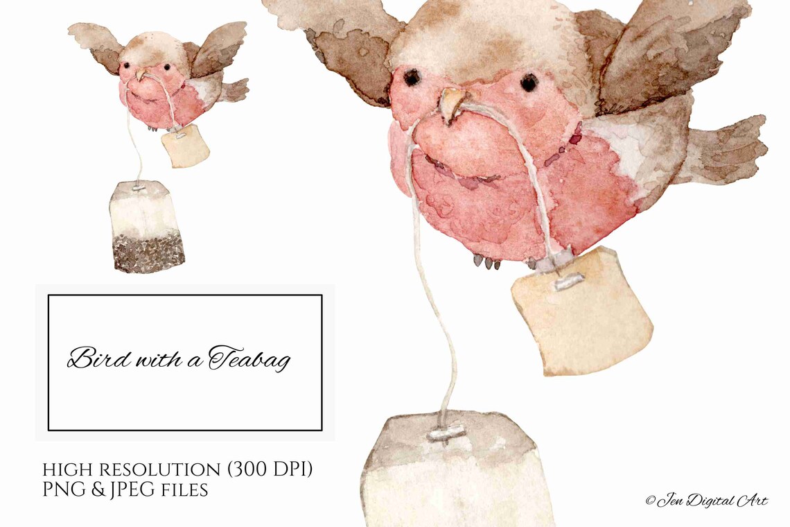 Animal Tea Set Clip Art Collection 8 Watercolour PNG - Etsy