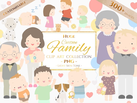 HUGE Cartoon Family Clip Art Collection Over 300 Elements - Etsy Australia