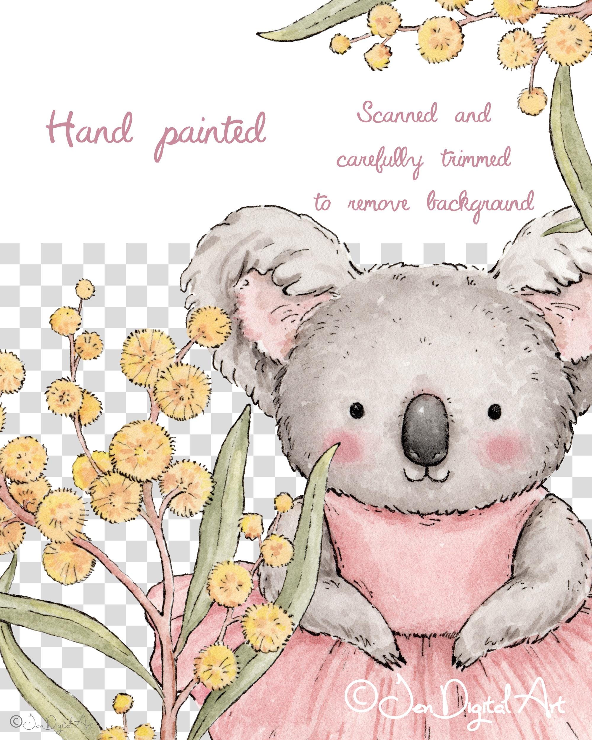Koala Ballet | 8 Watercolour Clip Art Elements PNG/JPEG | Australian ...