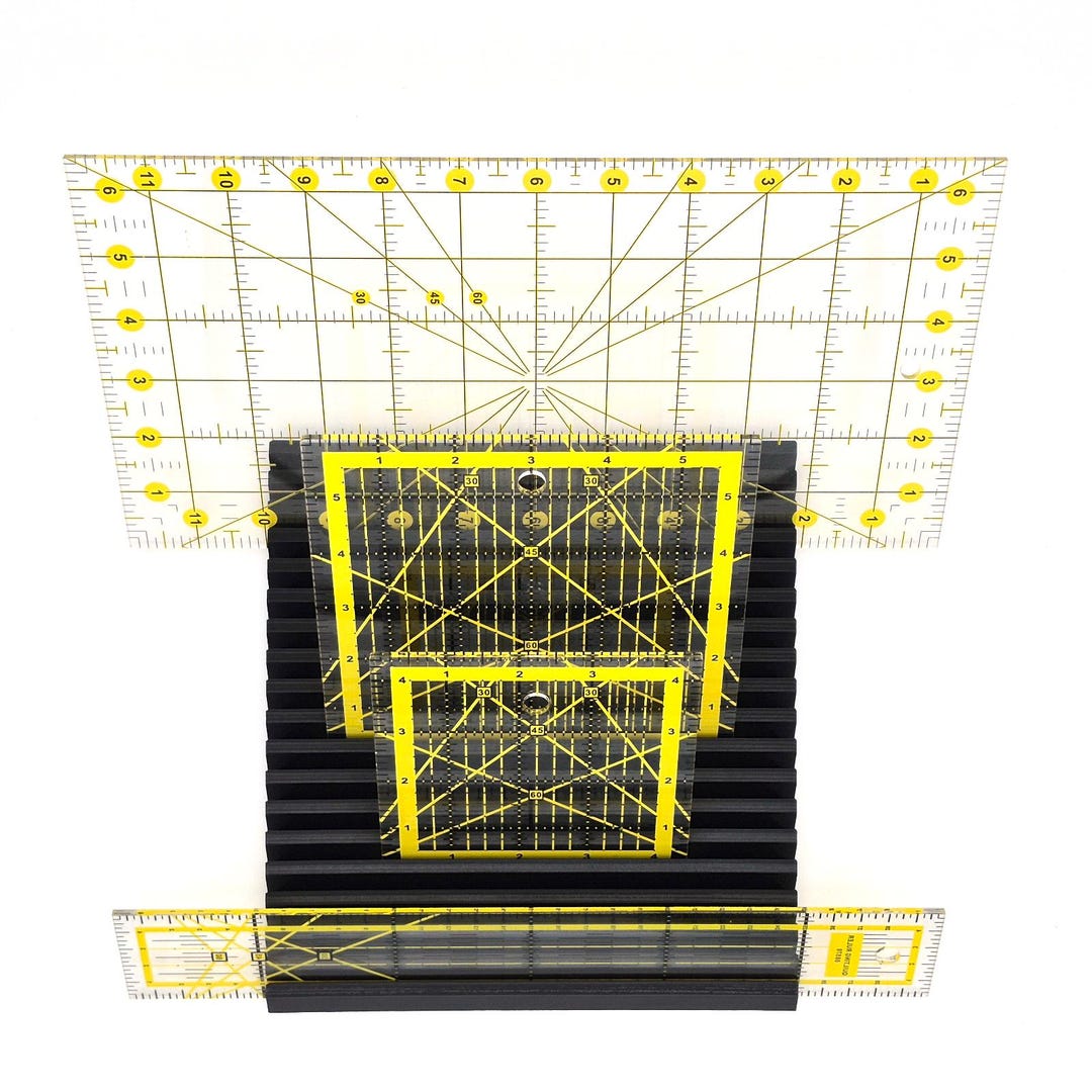 Wall Mounted Quilting Ruler Rack - 18 Slot Ruler Holder Organizer ...