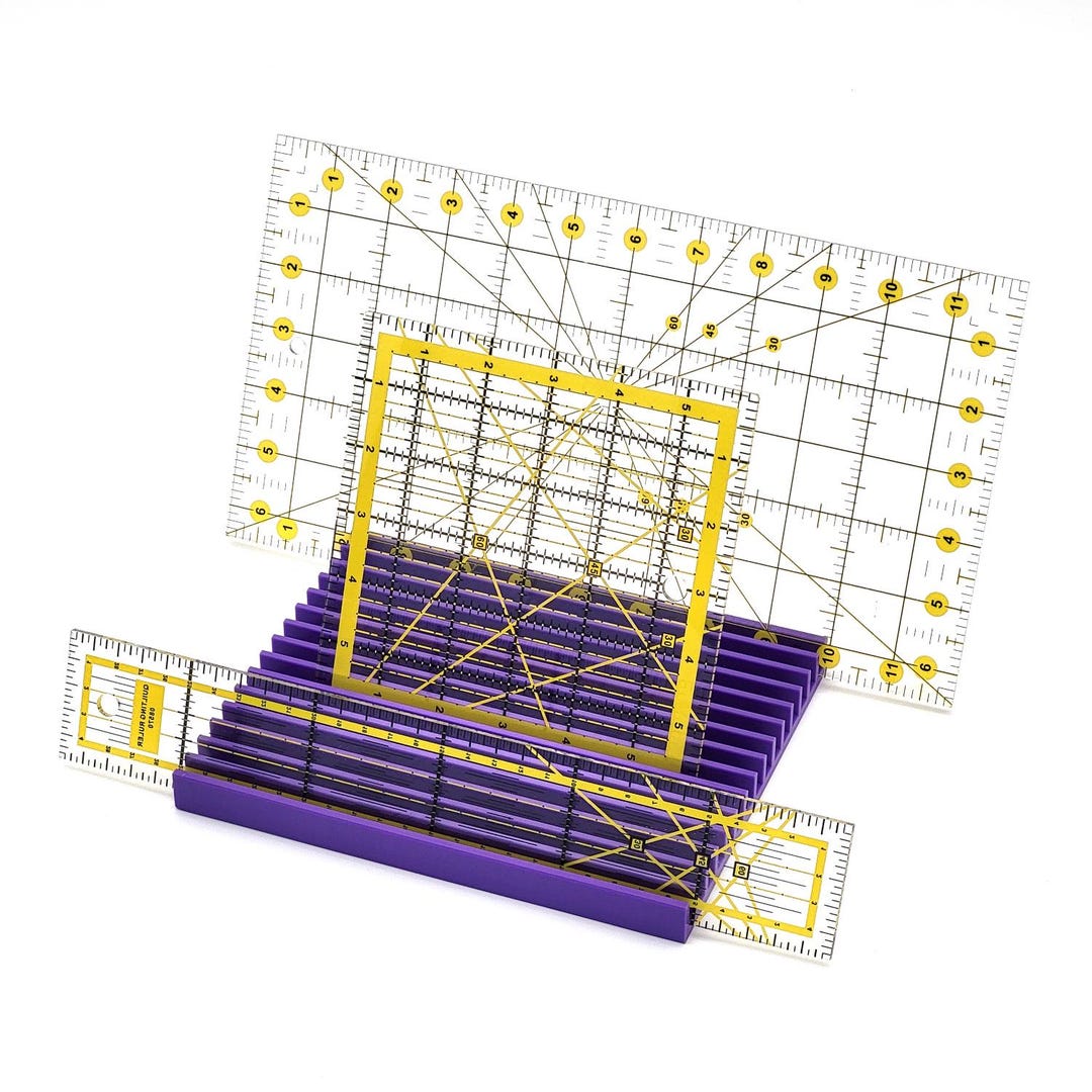 Long Arm Quilting Ruler Rack - 15 Slot Ruler Holder Organizer - Made in ...