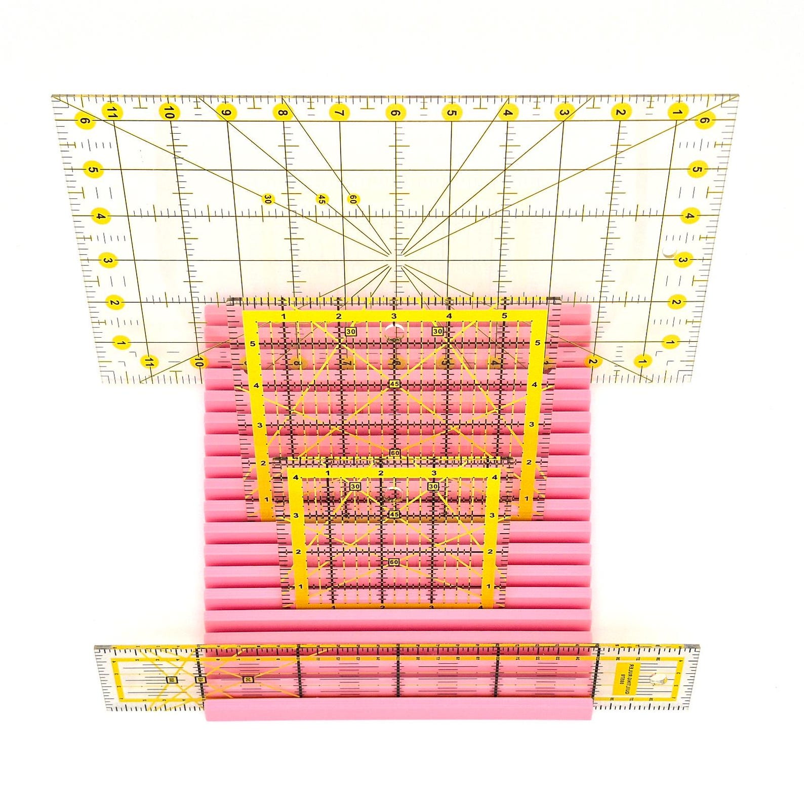 Wall Mounted Quilting Ruler Rack - 18 Slot Ruler Holder Organizer ...