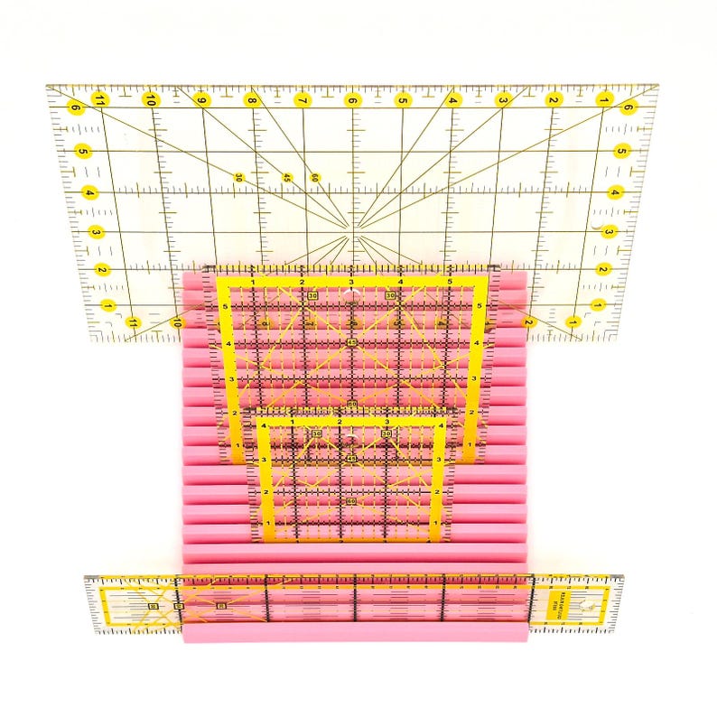 Wall Mounted Quilting Ruler Rack - 18 Slot Ruler Holder Organizer ...