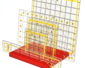 Wall Mounted Quilting Ruler Rack - 18 Slot Ruler Holder Organizer ...