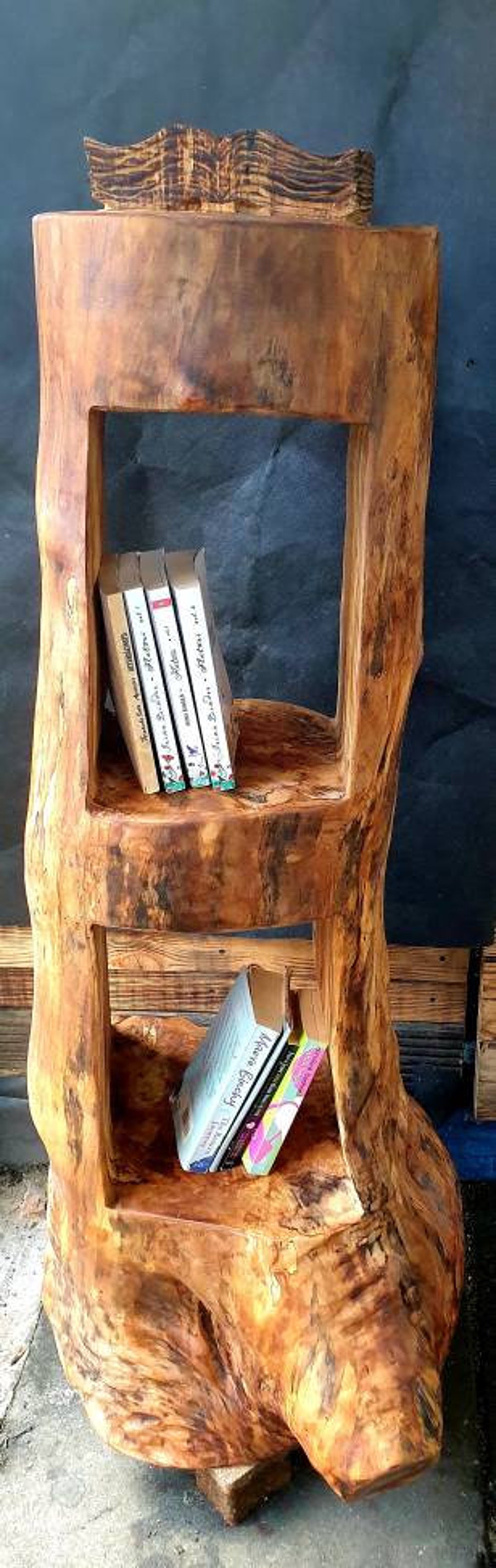 Log Bookshelf Hand Made - Etsy