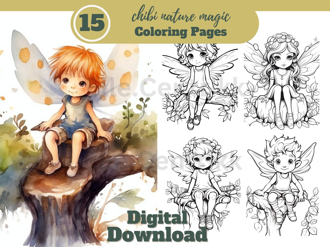 Chibi Nature Magic Coloring Book: A Whimsical Journey of Color and ...