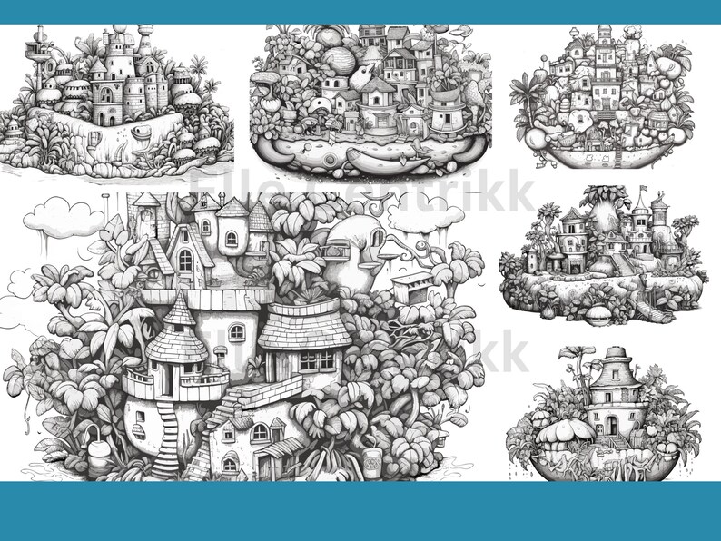30 Little Island Worlds Coloring Pages Instant Digital Download ...