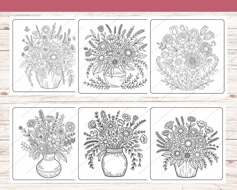 Blooming Flowers Coloring Book, 25 Floral Designs (digital Download) - Etsy