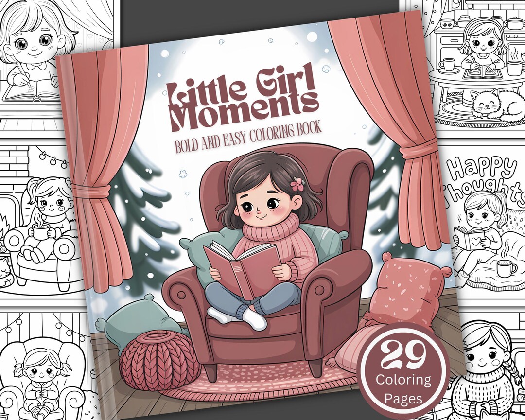 Kawaii Coloring Book: Little Girl Moments, 29 Pages (digital Download ...