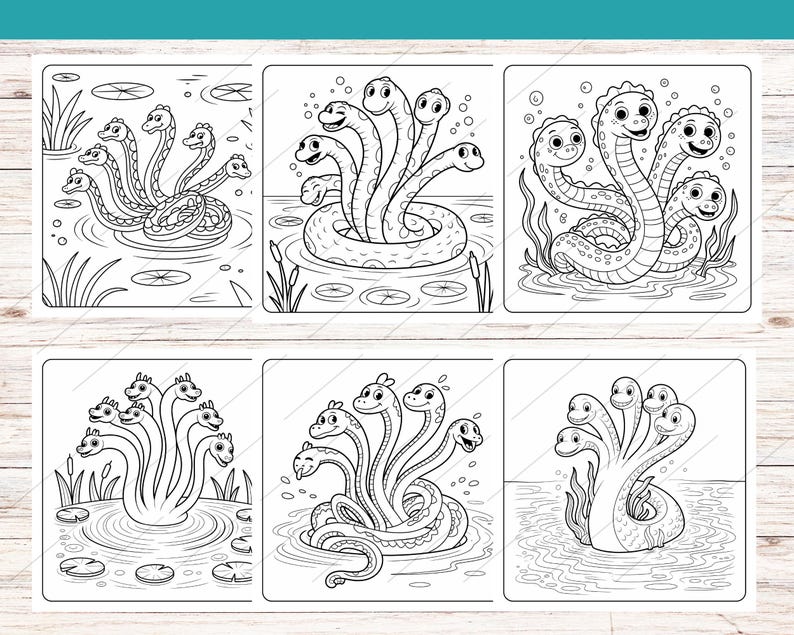 Bold and Easy Adorable Hydra Coloring Book/15 Coloring Pages/digital ...