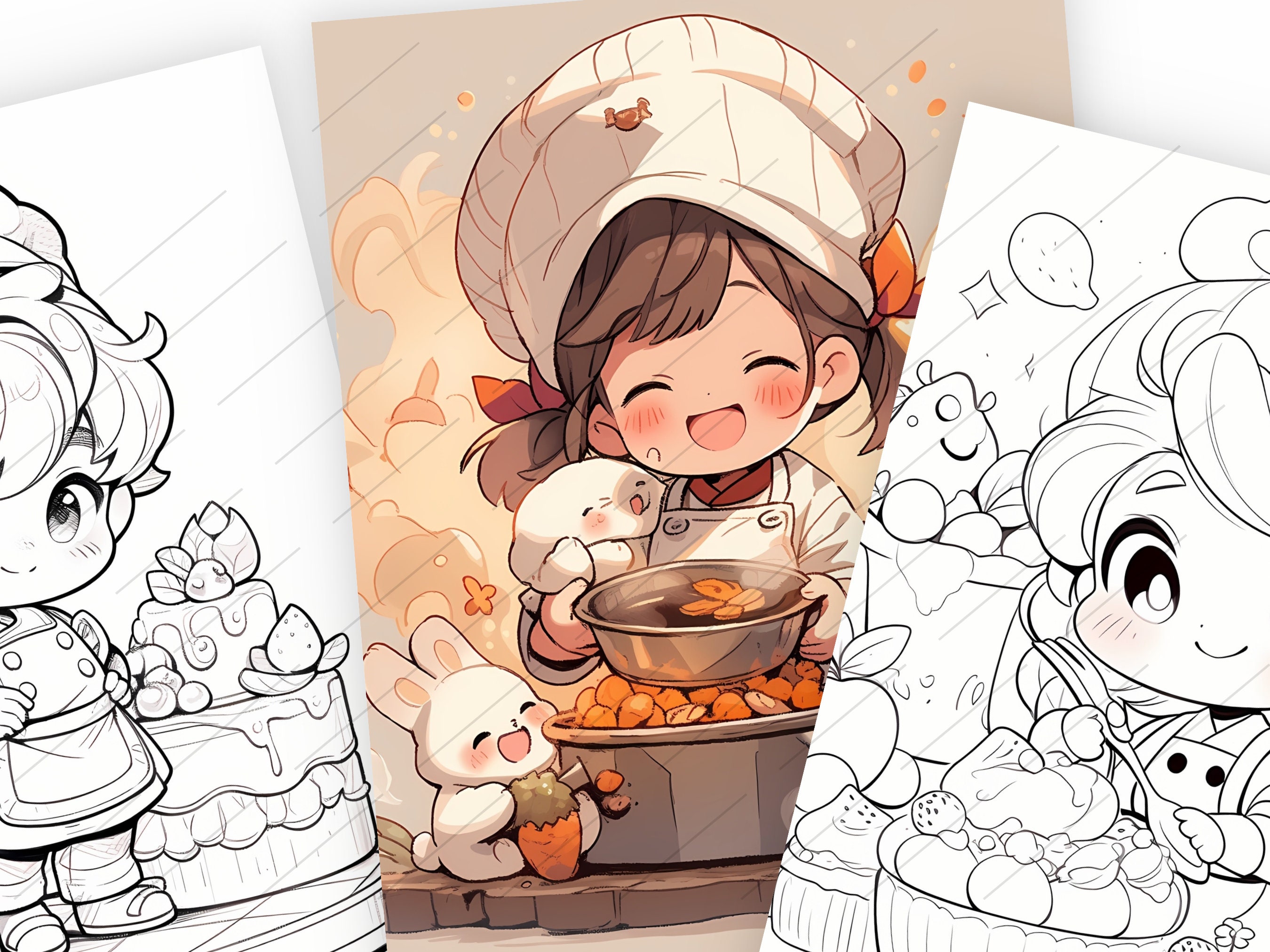 Chef Girls Coloring Book/30 Coloring Pages to Relax and Unwind, Clear ...