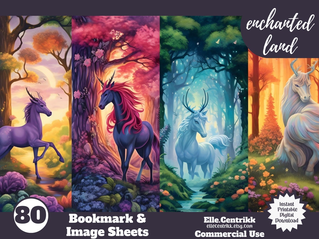 Enchanted Lands Mega 80 Bookmark & Image Sheets Pack Nature - Etsy