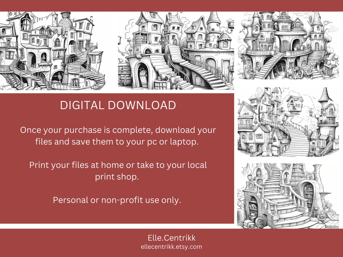 Magical School Coloring Book/30 Coloring Pages to Relax and Unwind ...