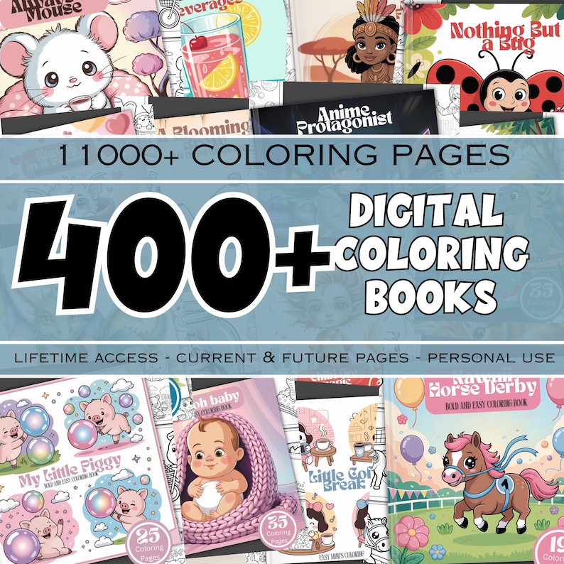 400+ Coloring Books Collection: 11000+ Pages (digital Download ...