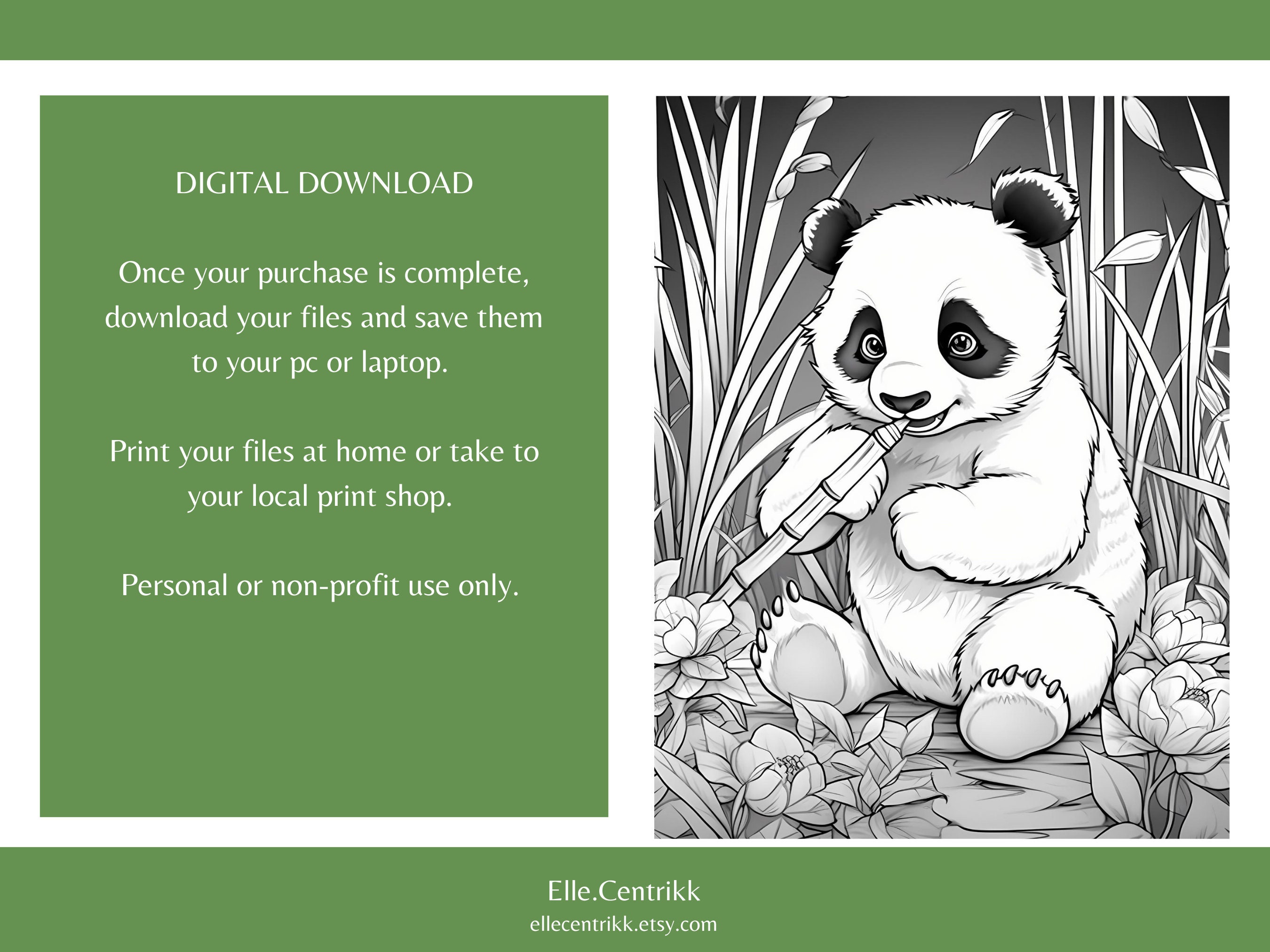 Cute Panda Adult Coloring Pages/20 Coloring Pages to Relax and Unwind ...