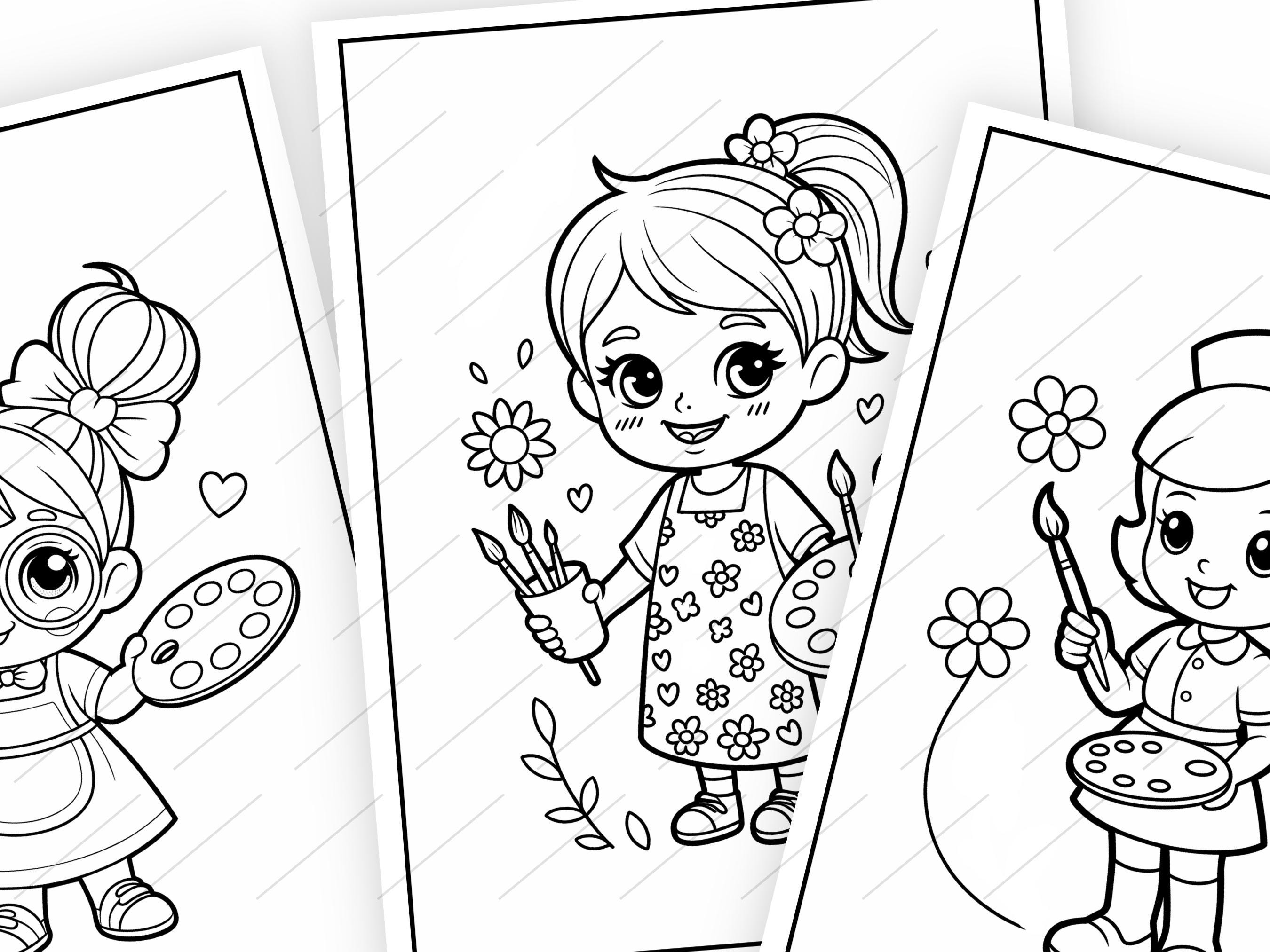 Art Class Coloring Book/28 Coloring Pages/digital Download/cute Kawaii ...
