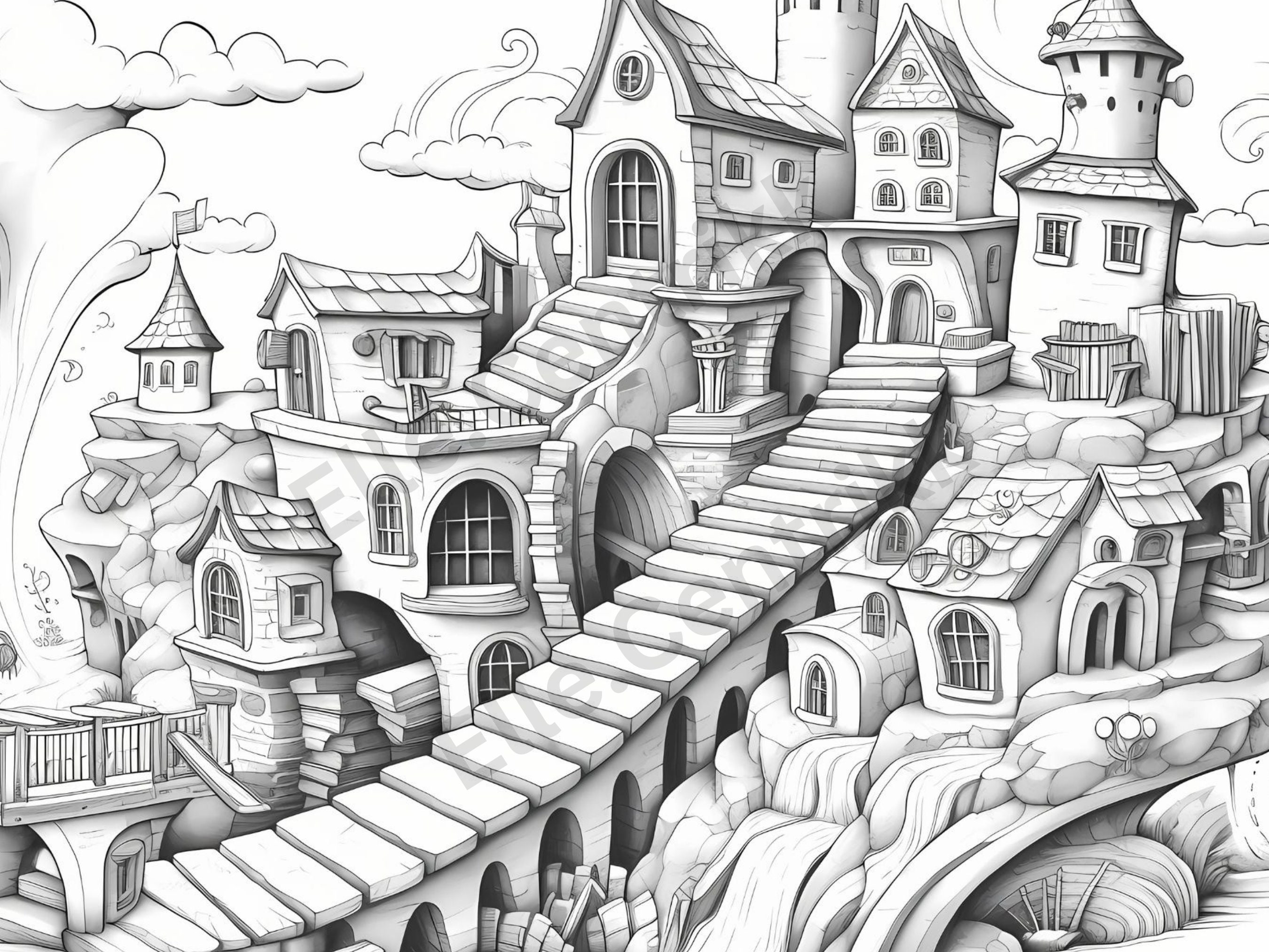 Magical School Coloring Book/30 Coloring Pages to Relax and Unwind ...