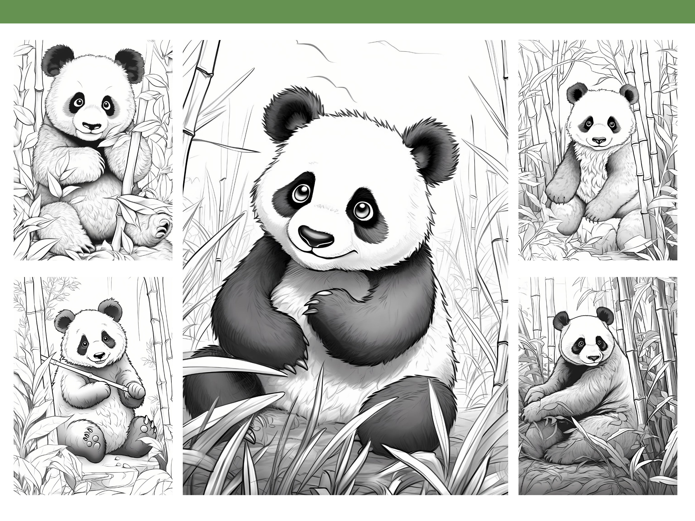 Cute Panda Adult Coloring Pages/20 Coloring Pages to Relax and Unwind ...